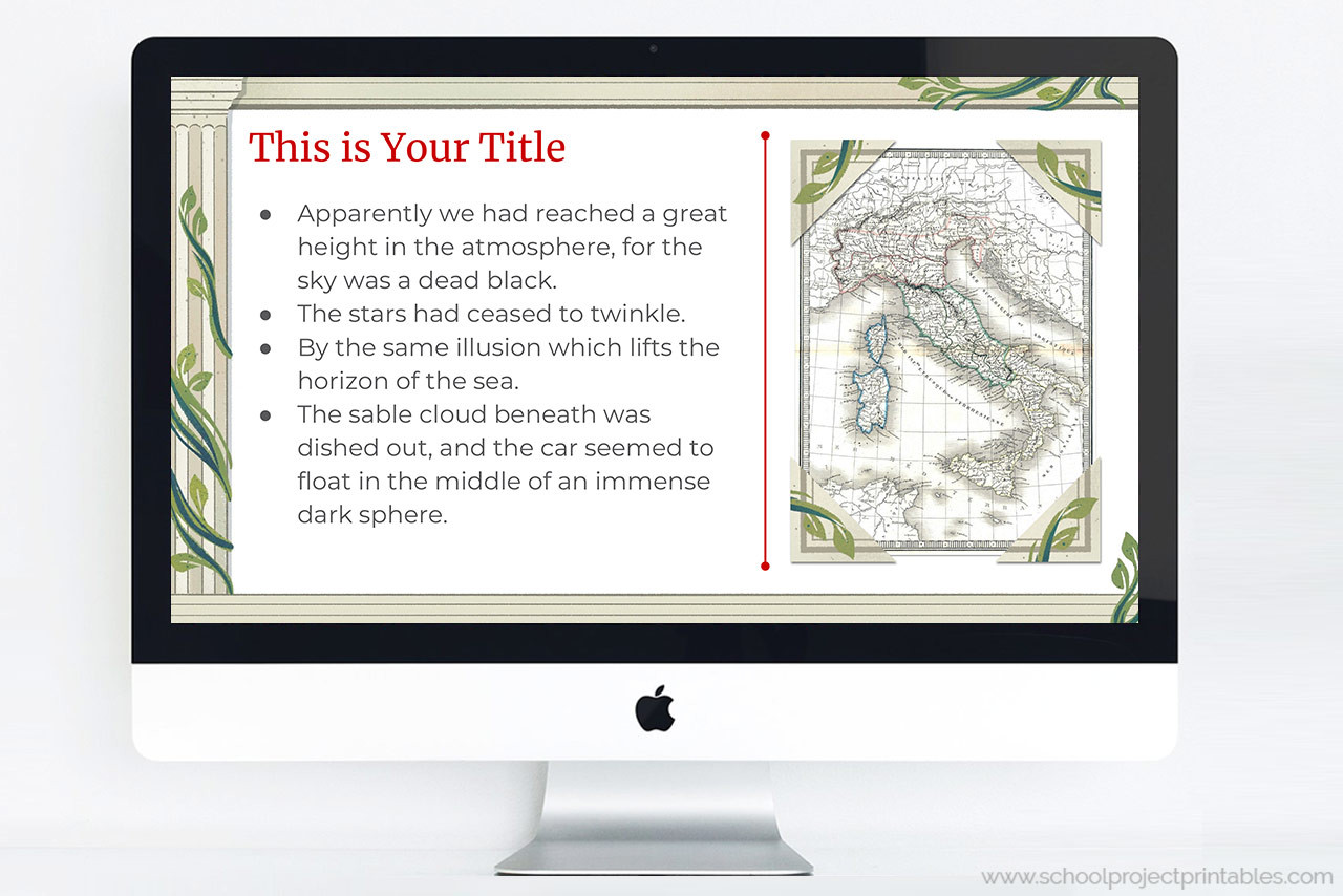Ancient Rome PowerPoint Template Theme - School Project Printables