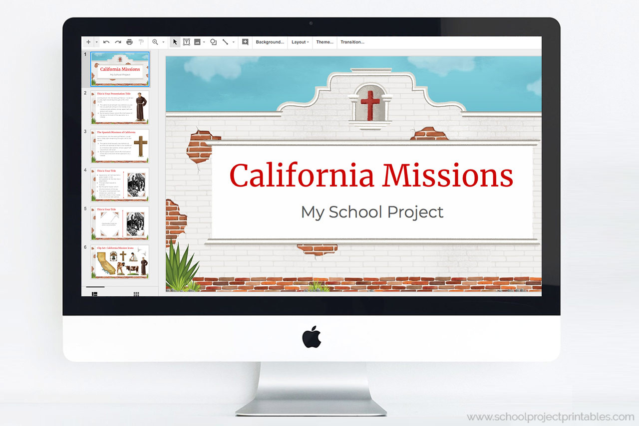 California Missions Writing Template - Paper with Adobe Mission Border ...