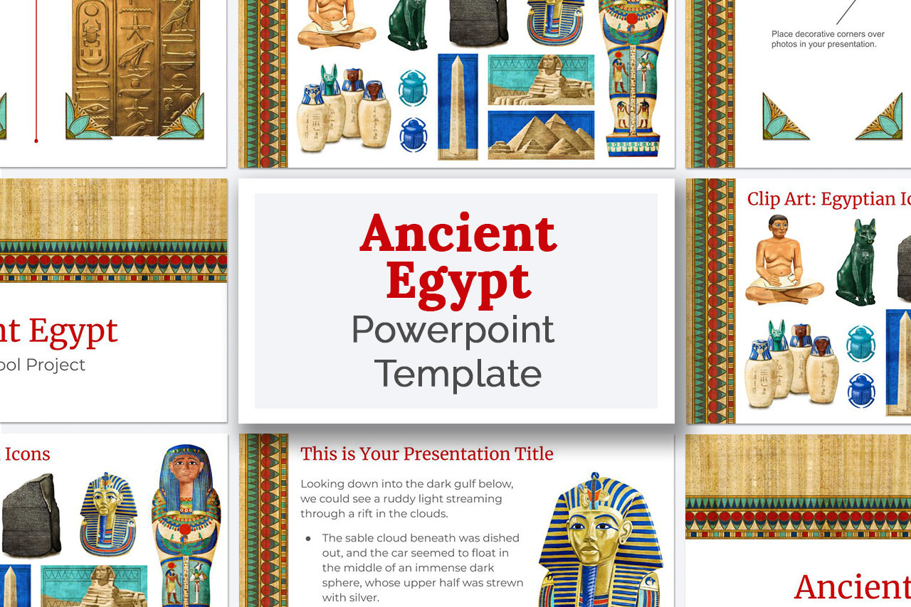 Ancient Egypt PowerPoint Template Theme (Download) - School Project ...