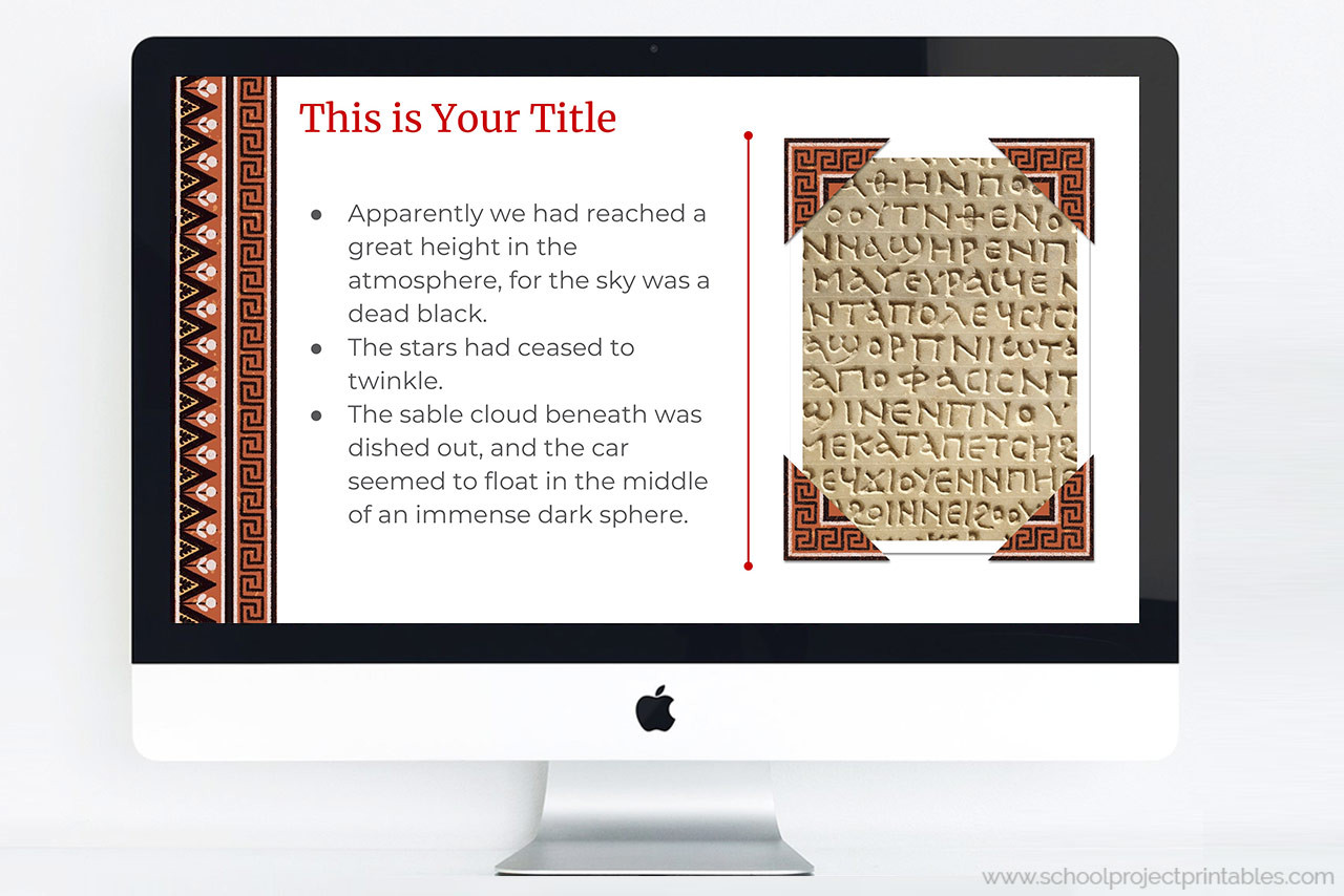 Ancient Greece PowerPoint Template Theme - School Project Printables