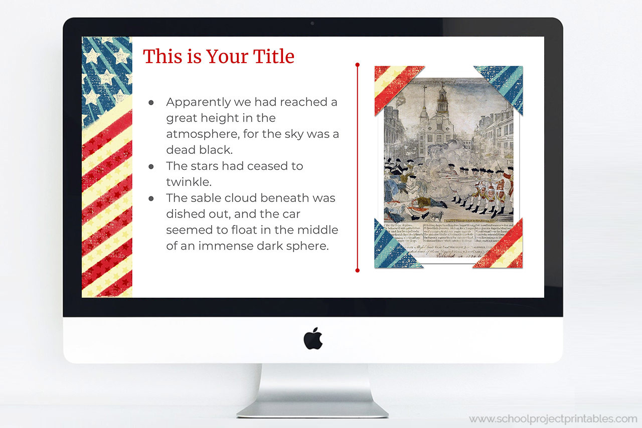 American Revolution PowerPoint Template Theme - School Project Printables