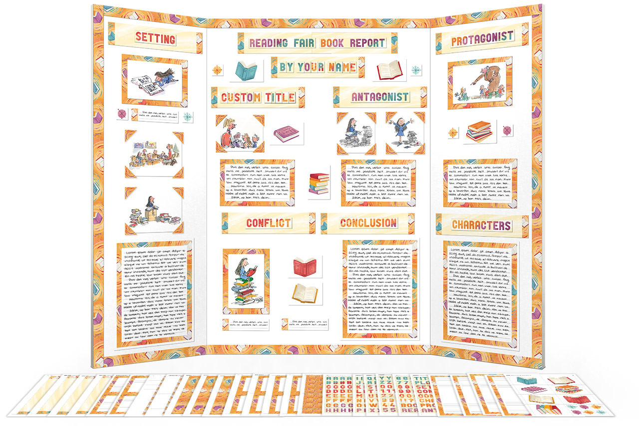 Book Report / Reading Fair Display Board Poster Project Kit - School ...