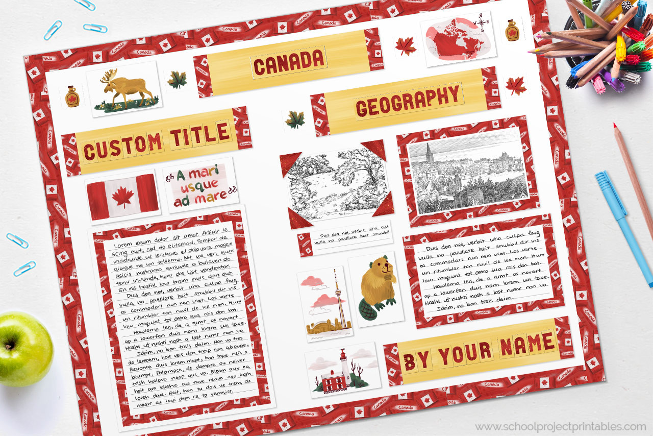 Canada Display Board Poster Project Kit - School Project Printables
