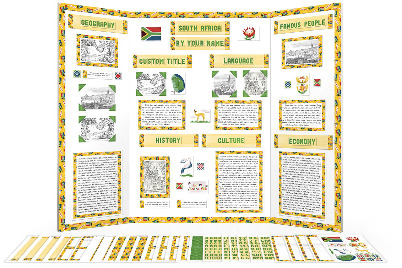 South Africa Display Board Poster Project Kit - School Project Printables