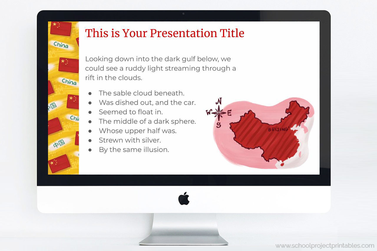 Modern China PowerPoint Template Theme - School Project Printables