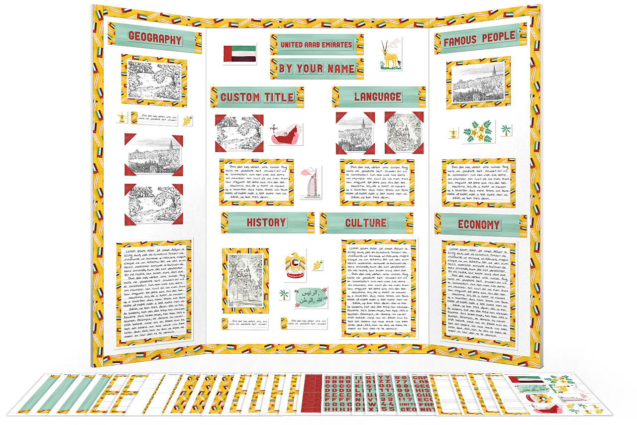 United Arab Emirates Display Board Poster Project Kit - School Project ...