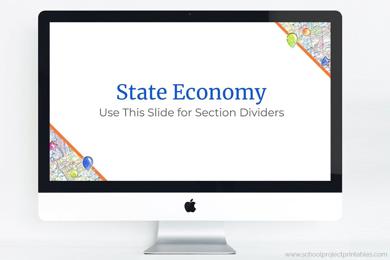 Wyoming State PowerPoint Template Theme - School Project Printables