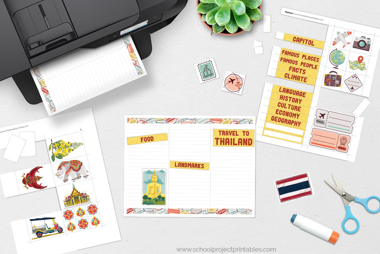 Thailand Brochure Project Kit - School Project Printables