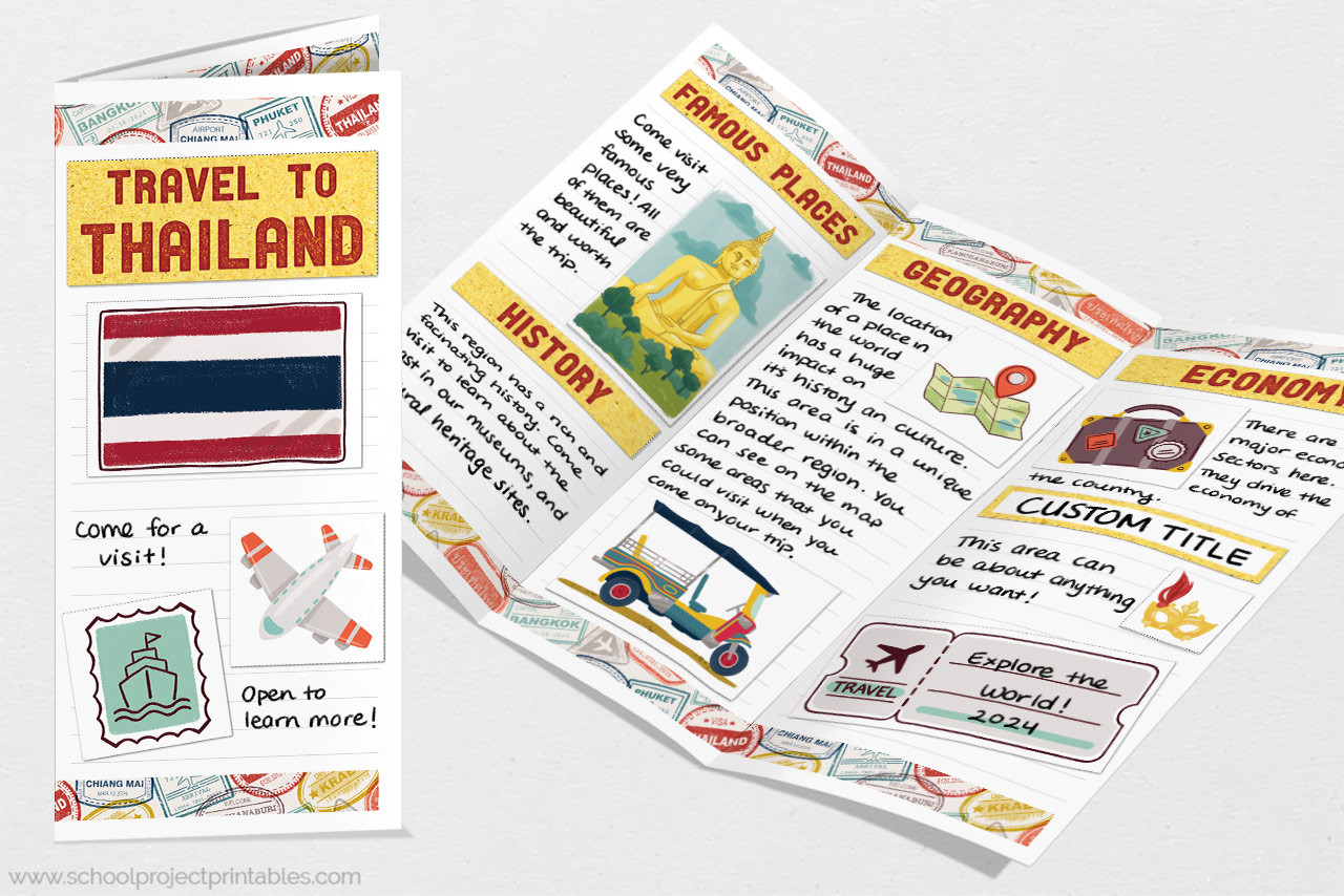 Thailand Brochure Project Kit - School Project Printables