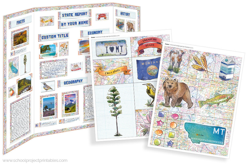 Montana State Report Display Board Poster Project Kit - School Project ...
