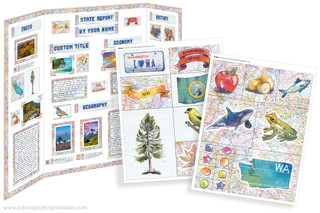 Washington State Report Display Board Poster Project Kit - School ...