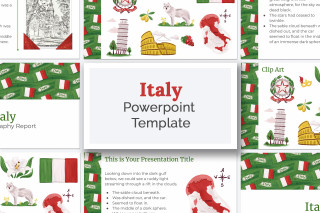 Italy PowerPoint Template Theme - School Project Printables