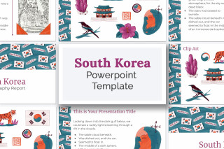 South Korea PowerPoint Template Theme - School Project Printables