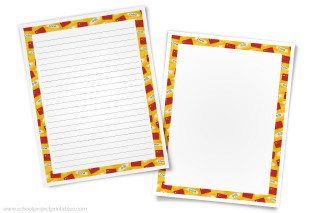 Modern China Writing Templates - Paper with Modern Chinese Flag Border ...