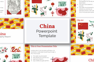 Modern China PowerPoint Template Theme - School Project Printables