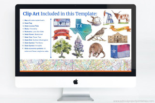Texas State PowerPoint Template Theme - School Project Printables