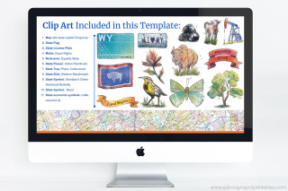 Wyoming State PowerPoint Template Theme - School Project Printables
