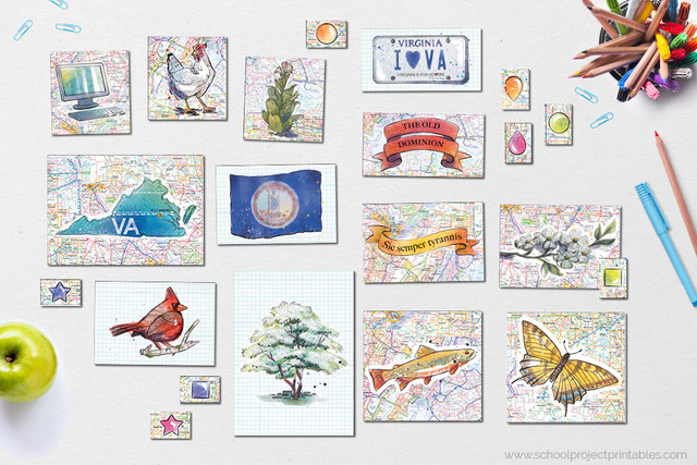 Virginia State Report Display Board Poster Project Kit - School Project ...