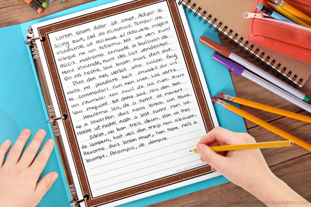 Ancient Greece Writing Templates - Paper with Greek Meander Border ...