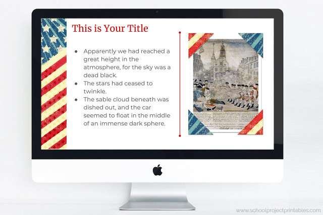 American Revolution PowerPoint Template Theme - School Project Printables
