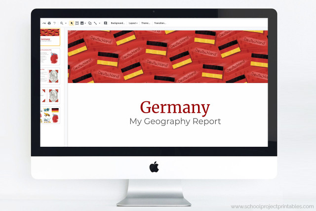 Germany PowerPoint Template Theme - School Project Printables