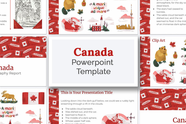 Canada PowerPoint Template Theme - School Project Printables