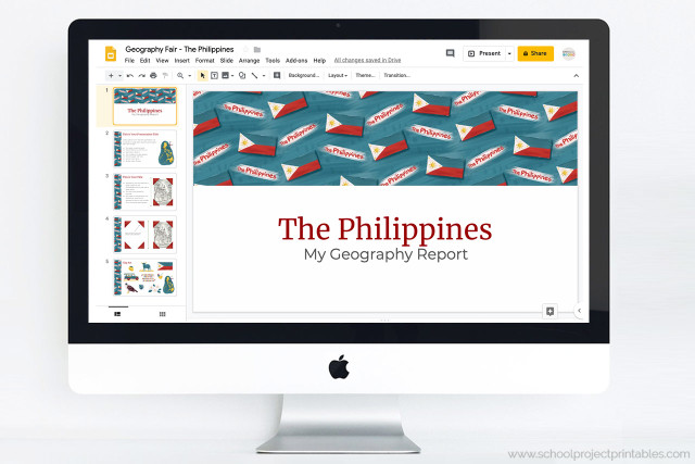 The Philippines PowerPoint Template Theme - School Project Printables