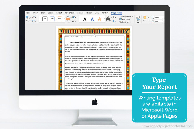 Ancient Egypt Writing Templates - Paper with Egyptian Papyrus Border ...