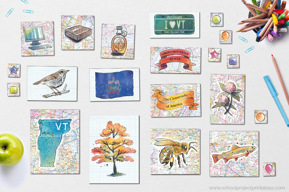 Vermont State Report Display Board Poster Project Kit - School Project ...