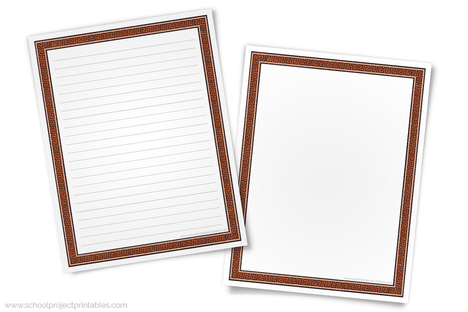 Ancient Greece Writing Templates - Paper with Greek Meander Border ...