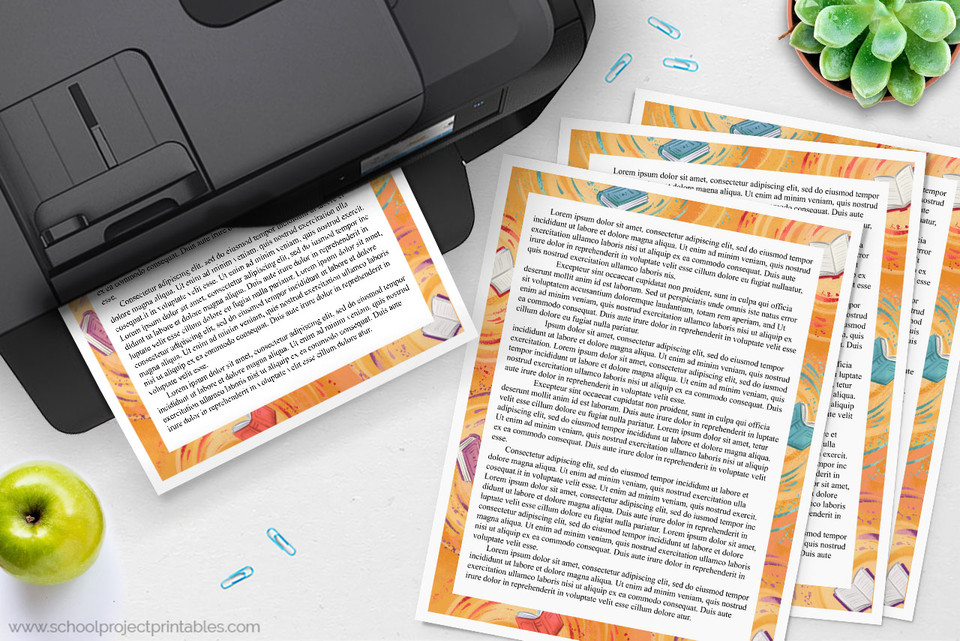 Reading Fair & Book Report Writing Templates - Paper with Book Border ...