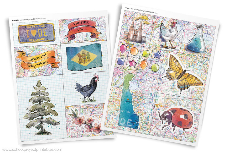 Minnesota State Report Clip Art Icon Symbols Set - School Project ...