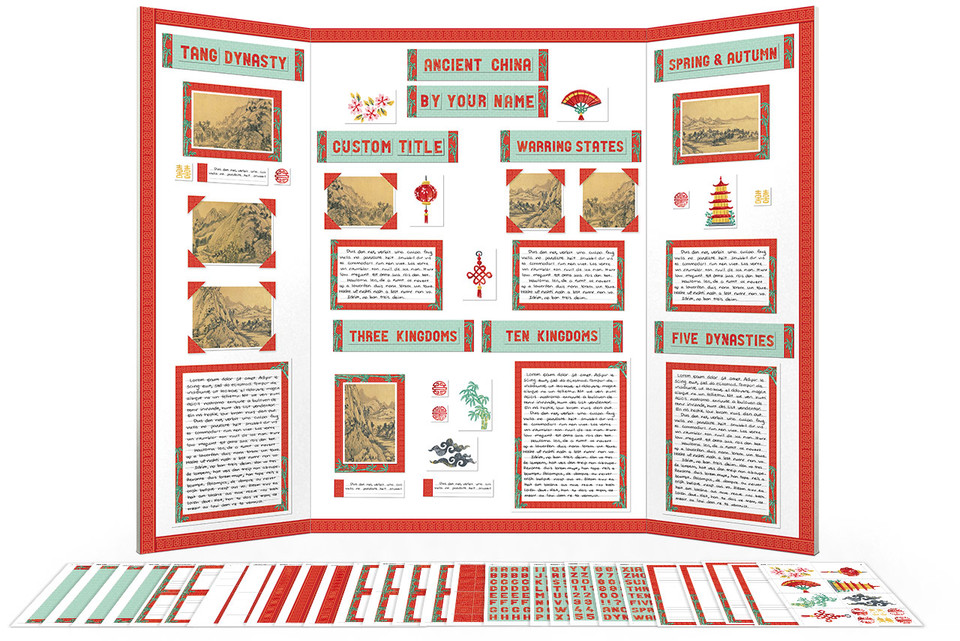 Ancient China Display Board Poster Project Kit - School Project Printables