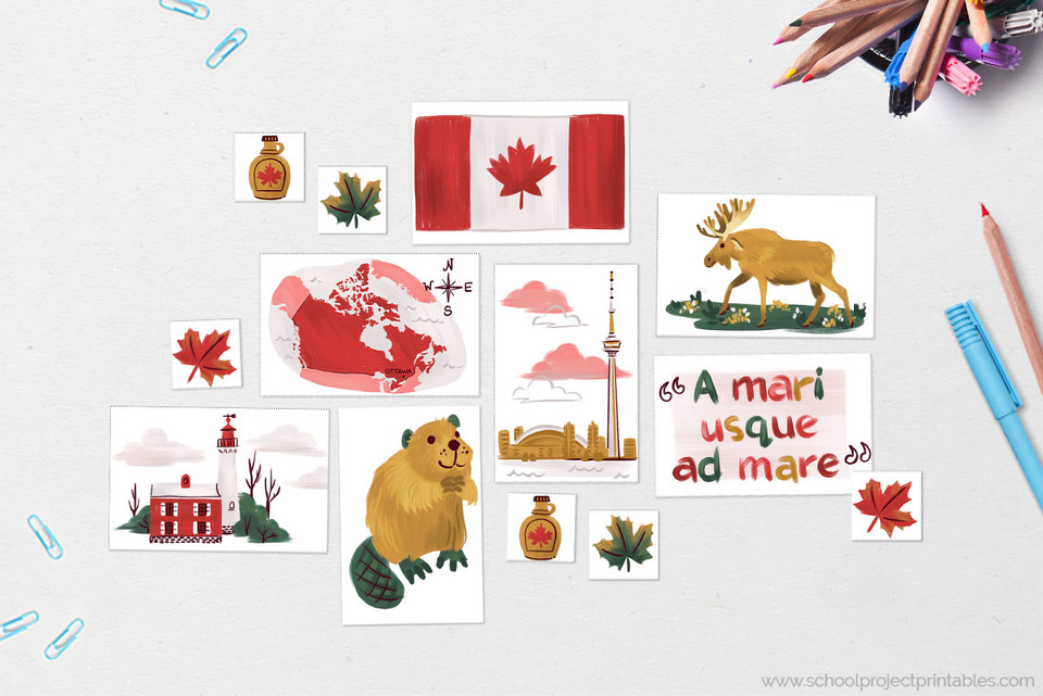 Canada Display Board Poster Project Kit - School Project Printables