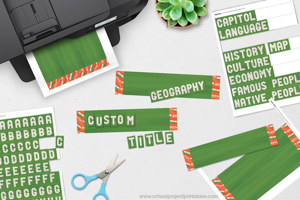 India Display Board Poster Project Kit - School Project Printables