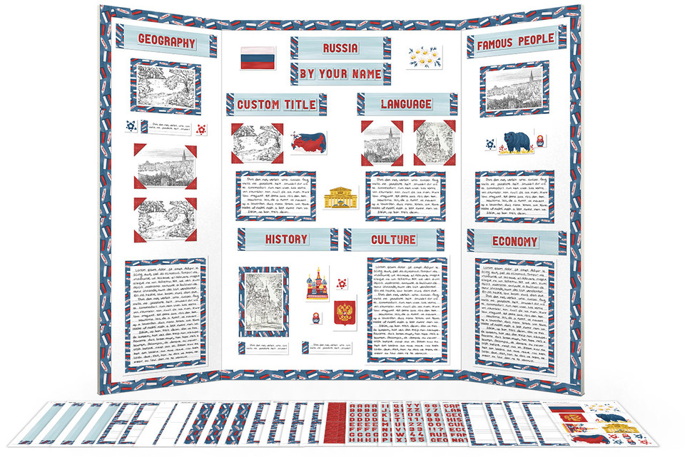Russia Display Board Poster Project Kit - School Project Printables