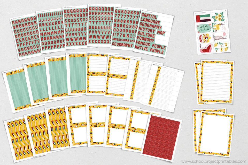United Arab Emirates Display Board Poster Project Kit - School Project ...