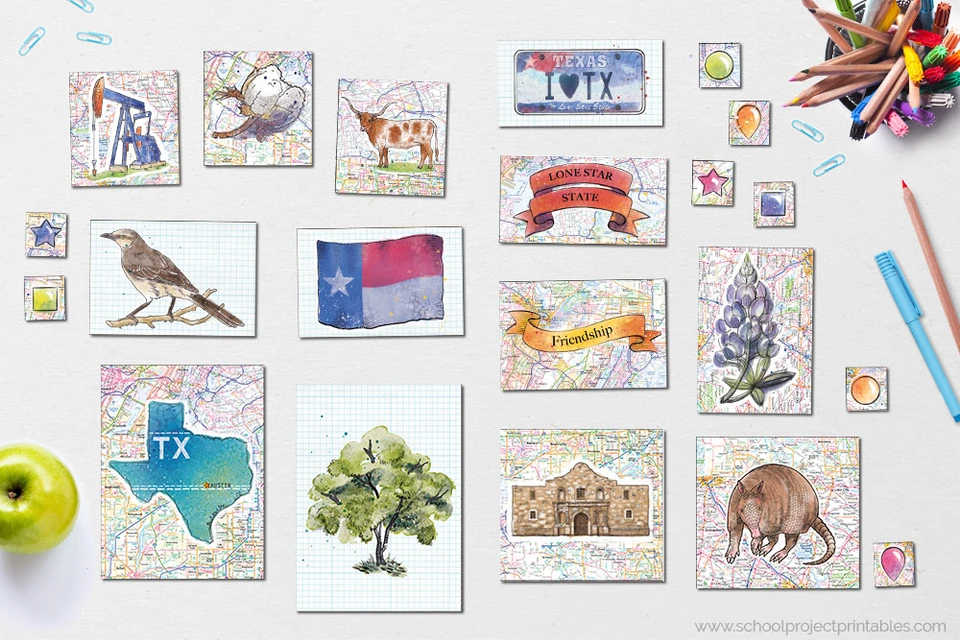 Texas State Report Display Board Poster Project Kit - School Project ...