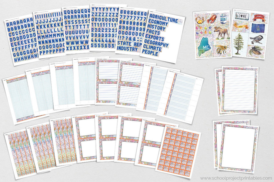 Maine State Report Display Board Poster Project Kit - School Project ...