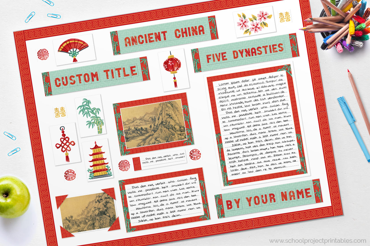 Ancient China Display Poster Tutorial - School Project Printables