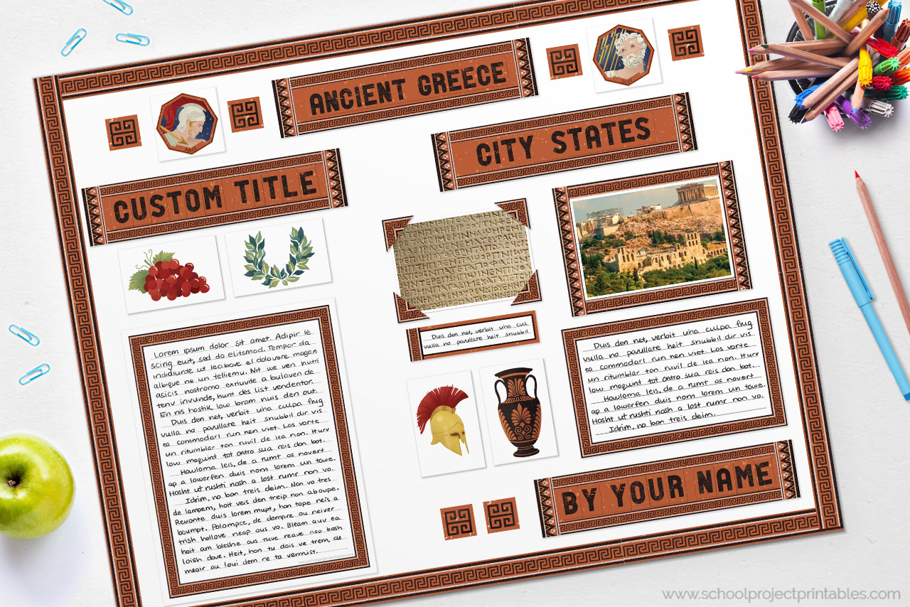 Ancient Greece Poster Project Tutorial - School Project Printables