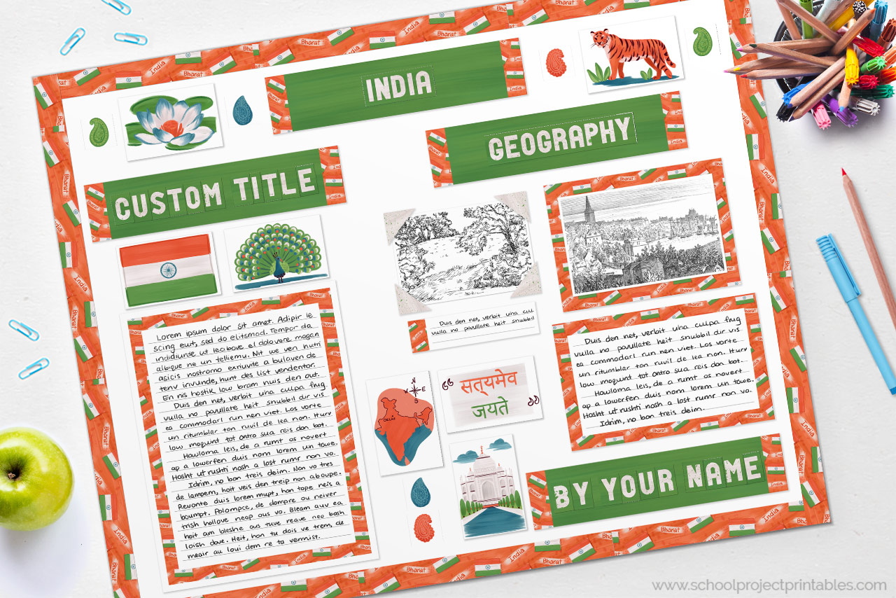India Project - Display Poster Tutorial - School Project Printables