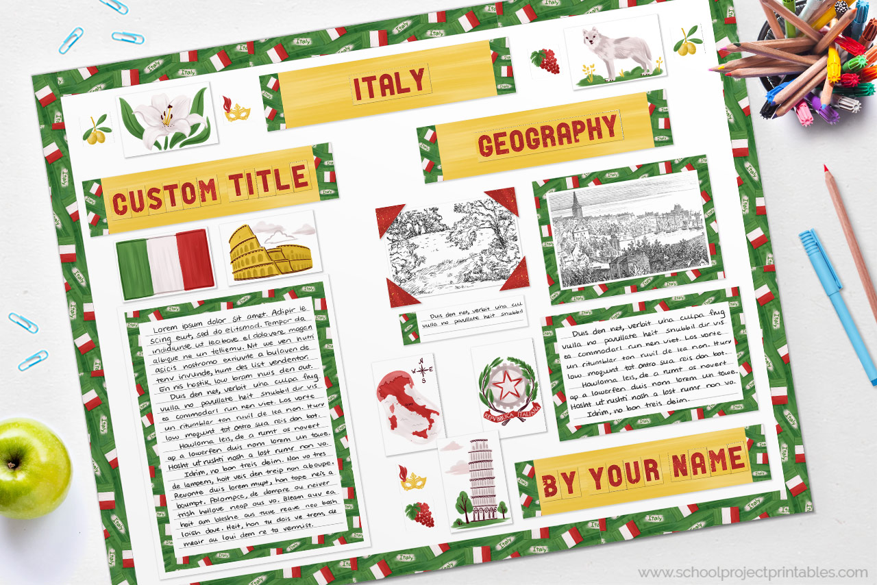 Italy Project - Display Poster Tutorial - School Project Printables