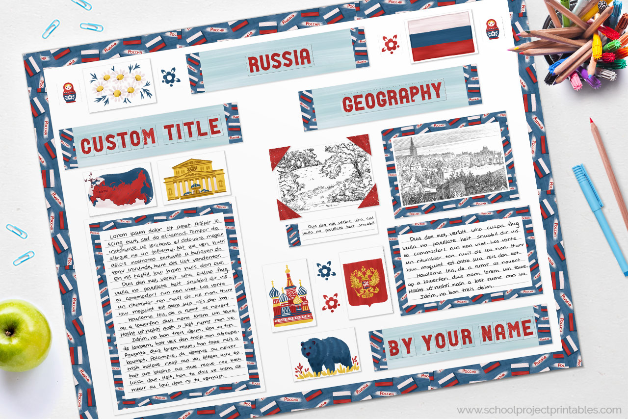 Russia - Poster Display Report Tutorial - School Project Printables