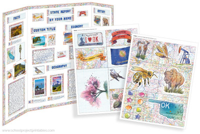 Oklahoma State Report Display Board Poster Project Kit - School Project ...