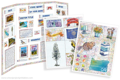 Oregon State Report Display Board Poster Project Kit - School Project ...