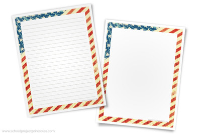 American Revolution Writing Templates - Paper with American Flag Border ...