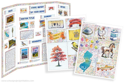 New Jersey State Report Display Board Poster Project Kit - School ...