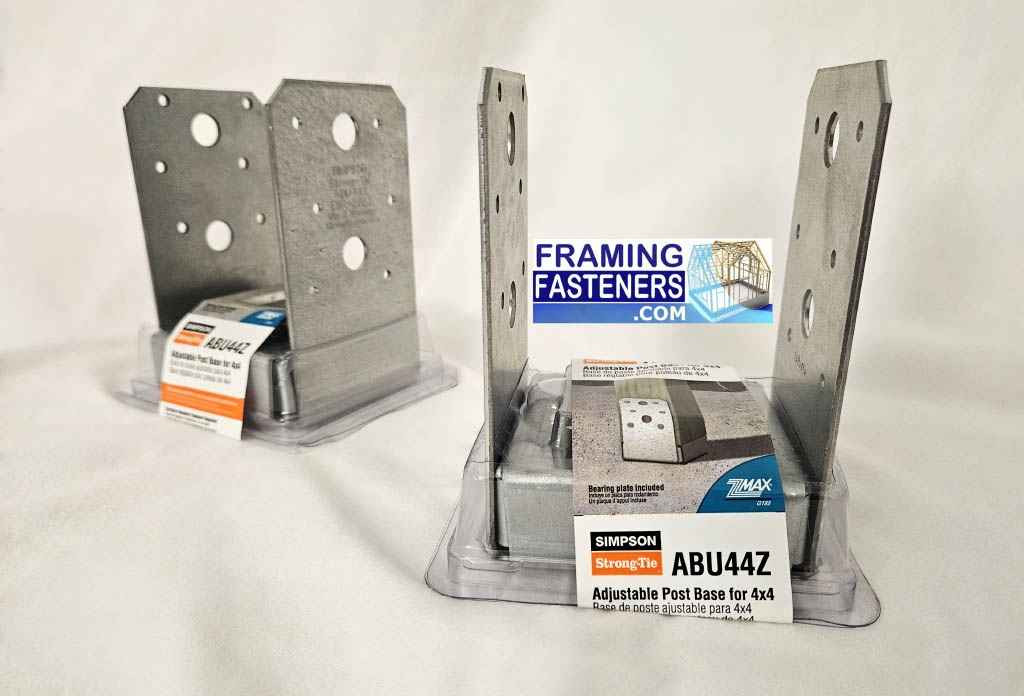 ABU44Z Simpson 4x4 Adjustable Post Base Framing Fasteners