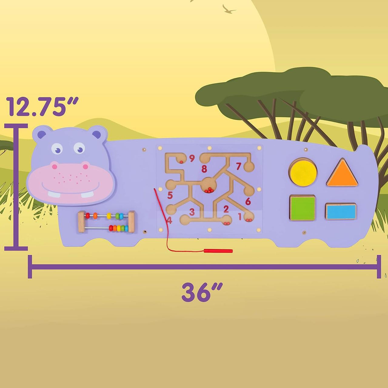 Hippo 3-Activity Sensory Wall Panel | Sensory Wall Toys